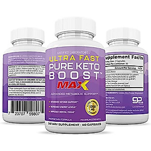 Ultra Fast Pure Keto Boost Max 1200mg Keto Pills Advanced BHB Ketogenic Supplement Exogenous Ketones Ketosis for Men Women 60 Capsules 5 Bottle