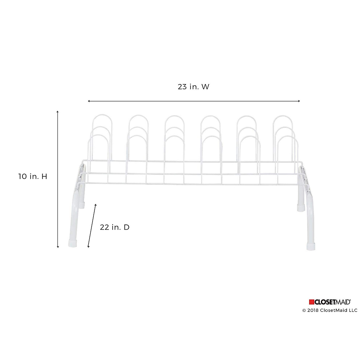 ClosetMaid 1039 9-Pair Freestanding Shoe Rack, White