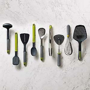 Joseph Joseph Delta Folding Potato Masher Stores Flat Space Saving Locking, One-Size, Gray/Green