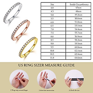 1.8mm Moissanite Half Eternity Ring for Women, 0.25-0.3ct Brilliant D Color VVS1 Clarity Lab Created Diamond Moissanite Stackable Engagement Promise Ring Gold Filled Half Eternity Ring Wedding Band