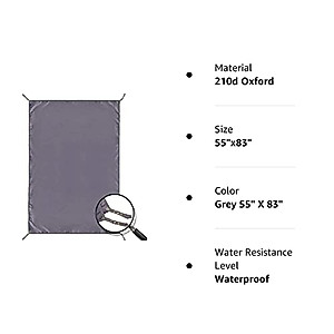 REDCAMP Waterproof Camping Tent Tarp - 55"x83", 4 in 1 Multifunctional Tent Footprint for Camping, Hiking and Survival Gear, Lightweight and Compact