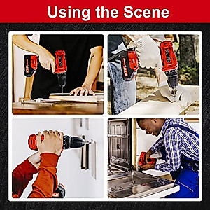 QILA 20V MAX Cordless Drill and Driver, 3/8'' Keyless Chuck, Power Drill Cordless Set with 2.0Ah Battery & Charger, Electric Drill with Variable Speed, 2 Variable Speed, 18+1Position, 22pcs Drill Bits