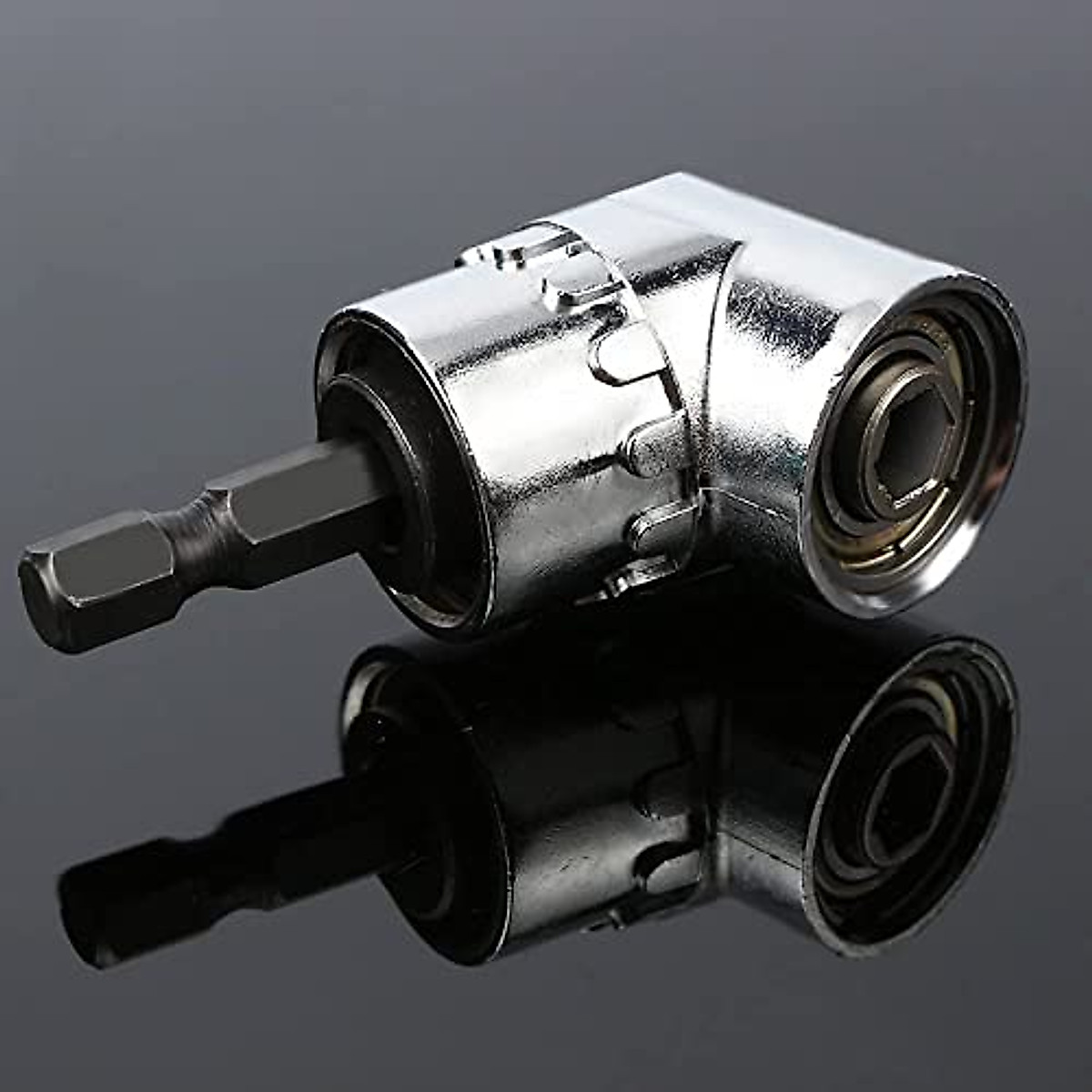 Beeiee 105 Degrees Right Angle Driver,Right Angle Drills,1/4" Hex Shank Quick Change Drive and Magnetic Bit Socket for Tight Space (Long + Short 2 Pack)