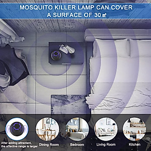 lanju Fly Traps for Indoors, Non-Zapper Mosquito Catcher Gnat Moth Fruit Flies Insect Trap with Strong Suction, Quiet Odorless Air Drying Home Mosquito Killer Bug Trap(Black-Round)