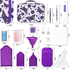 Quefe 60 Slots Diamond Painting Storage Containers, Diamond Art Accessories and Tools Kit Box with Shockproof Jars for DIY Diamond Art Craft Jewelry Bead Rhinestones Organizer