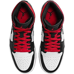 Jordan Mens Air 1 Mid Gym Red Black Toe - White/Gym Red-Black - Size 13