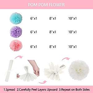 LITAUS Macaron Birthday Decorations - Pack of 20 | Happy Birthday Banner, Tissue Paper, Swirls, Garland | Birthday Decorations for Women | Birthday Party Decorations | Happy Birthday Decorations