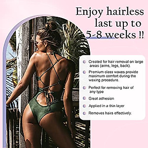 Roll on Wax Kit, WX BRAVEA Wax Roller Roll on Wax Warmer for Hair Removal, Soft Wax Depilatory Wax for Sensitive Skin, 1 Rose Wax&1 Honey Wax for Brazilian Wax, 100 Wax Strips&1 Post Wax Oil for Women and Men