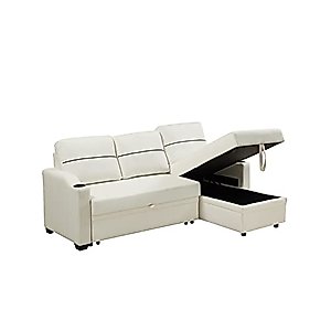 Convertible Sectional Sofa, Modern Linen 3-seat Sofas Reversible Couch with Storage Chaise L-Shaped Couch for Small Space, Living Room, Apartment, Office (Beige)