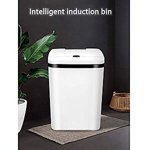 CZDYUF 15L Smart Trash Can Household USB Charging Light Energy Trash Can Automatic Induction Dustbin with Lid Kitchen Bathroom Dustbin (Color : OneColor)
