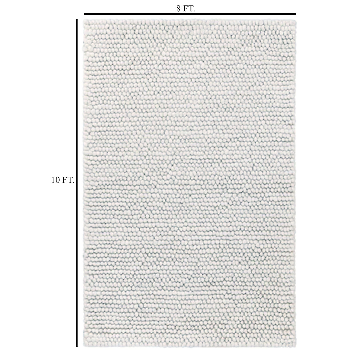 S & L Homes Wool Cotton Hand Woven Chunky Knit Popcorn Rug - Ivory Contemporary Area Rug for Living Room Bedroom (8' x 10' - Ivory)
