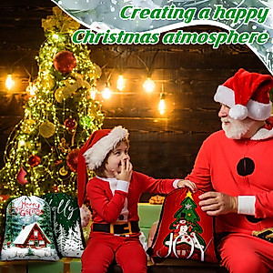 Boao 24 Pcs Christmas Gift Bags Christmas Drawstring Gift Bags Holiday Drawstring Bags for Xmas Holiday Presents Party Favor Wrapping Decorations Supplies