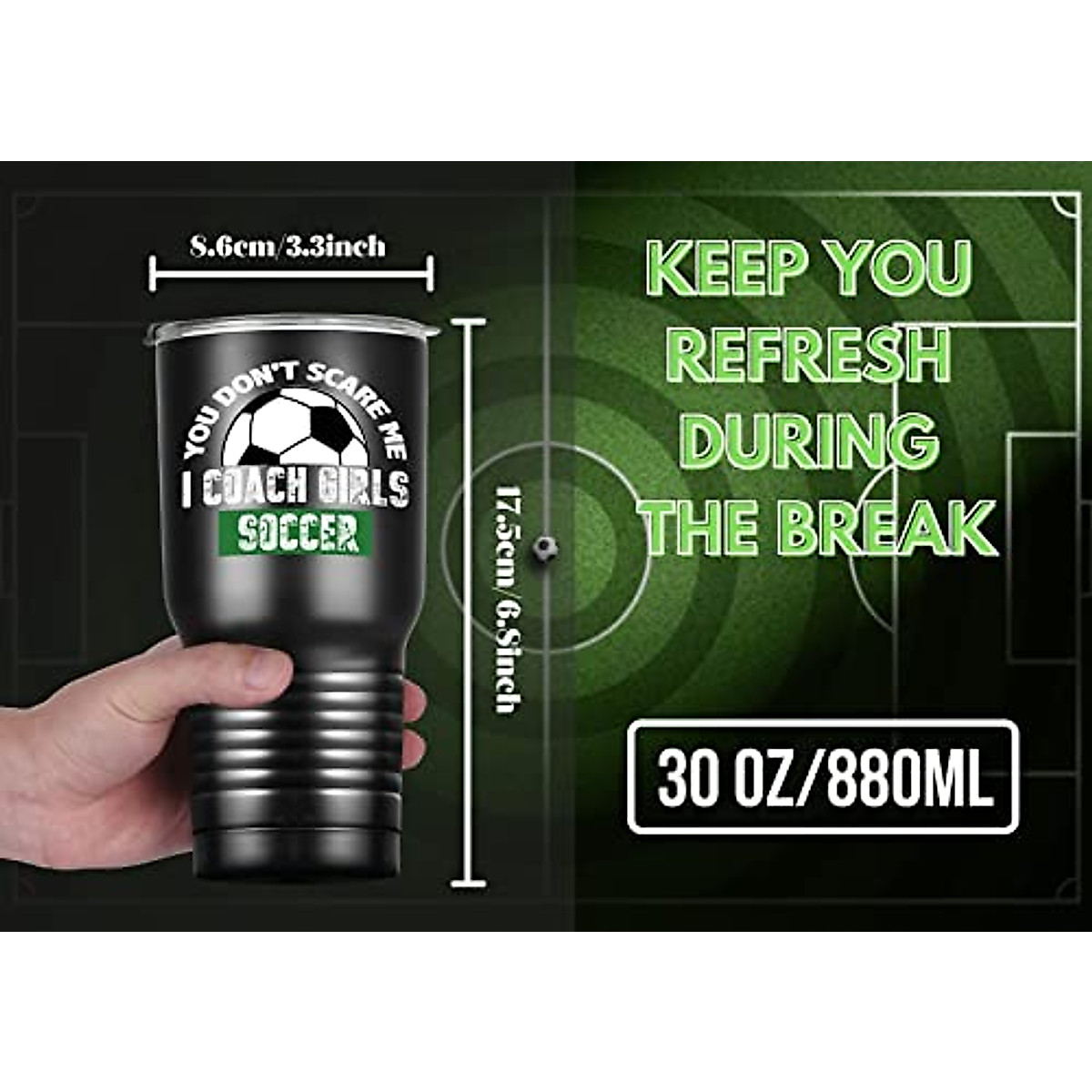 Onebttl Soccer Coach Gifts, Funny Gift Idea for Appreciation, Christmas, Birthday, 30oz Stainless Steel Insulated Travel Mug - I Coach Girls Soccer