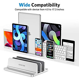 OMOTON Vertical Double Laptop Stand - Adjustable Desk Holder