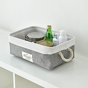 INough Dog Toy Box Gift Basket Pet Supplies Low Storage Basket for Dog Stuff Rectangle Dog Toys Bin Collapsible Small Basket for Closet, Baskets for Organizing Baby Kids (Rectangle)