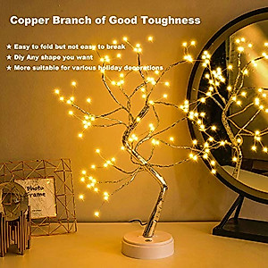 Upgraded Fairy Sparkly DIY Tree Lamp with Multifunction Remote Control, Spirit Artificial Bonsai Tree Night Lights, for Lighting Bedrooms Desktop Christmas Party (20”/108 Warm White Led)