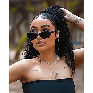 FEISEDY Sunglasses Womens, Retro Oval Cateye Sun Glasses Men, Small 90s Style B4128