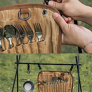 CYXI 12 PC Grilling and Camping Cooking Utensils Set,Grill Accessories Portable Compact Gear for Backpacking BBQ Camping Hiking Travel Cookware Kit