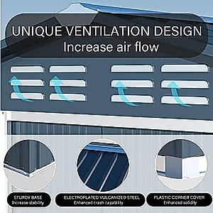 Outdoor Storage Shed,6' x 4' Waterproof Metal Tool Shed with Door,Ramp Plate for Outside,Garden,Backyard,Patio