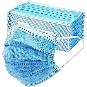Healthoholic Blue Disposable Face Masks [Bulk Pack of 2000 Pcs, 40 Boxes of 50pcs/Box] Non-Woven, Breathable, Disposable 3-ply Protective Earloop Face Masks