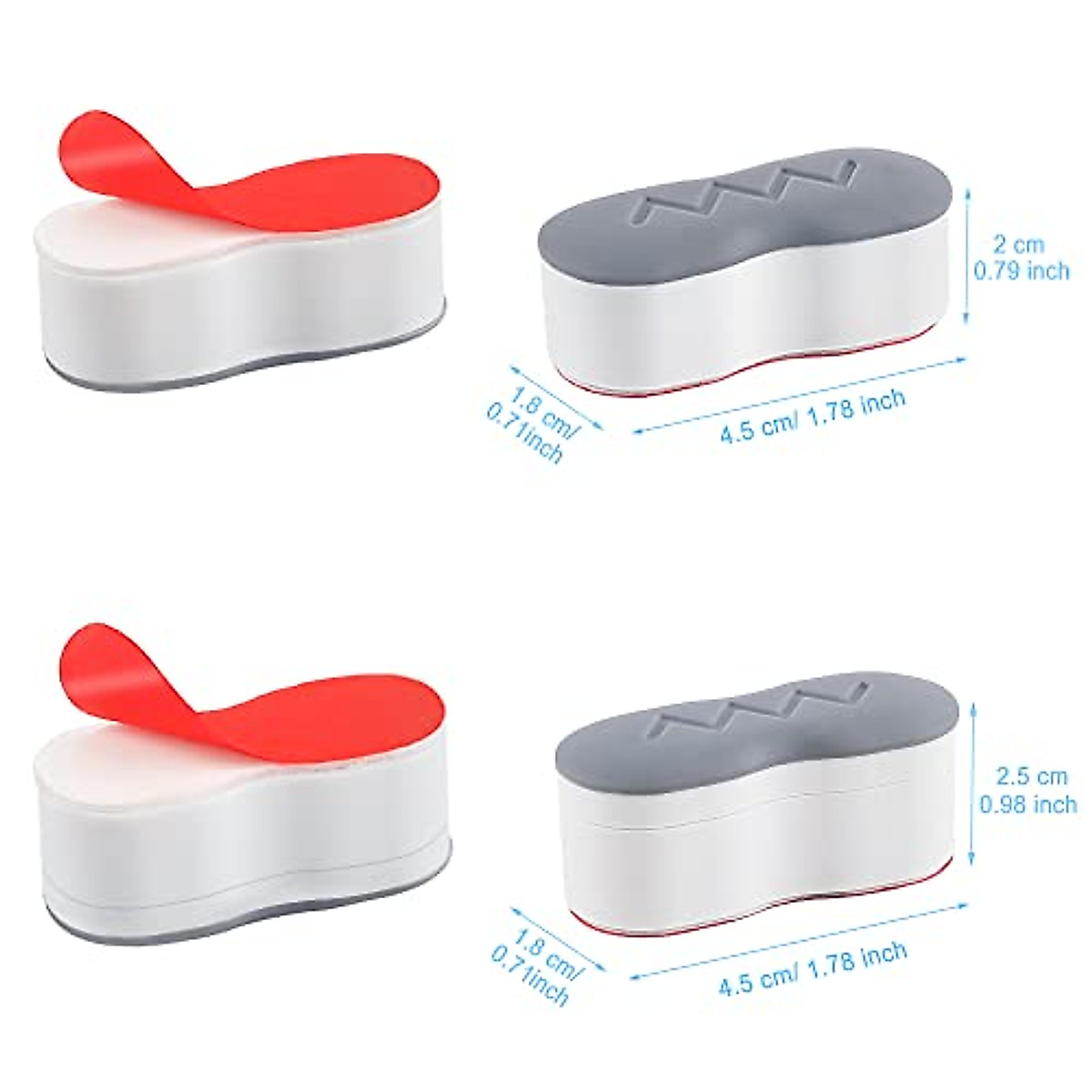 Bidet Toilet Seat Bumpers,Toilet Lid Bumper with 2 Height Choose,Strong Self Adhesive Universal Bidet Bumpers,Avoid Touching Toilet Seat Bumper 5 for Toilet Lid, 2 for Toilet Tanks (Peanut, Grey)