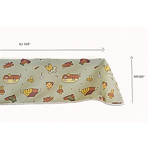 FoxCarr RV and Camping Table Cloth Will fit a 6ft or 8ft Picnic Table. Made of Polyester. This Camping Tablecloth is Washable. This Camping Accessories is for Outdoor Table Cover Product Name