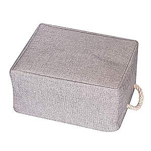 TENABORT 4 Pack Large Storage Basket Bin, Foldable Storage Cube Box Fabric Collapsible Organizer with Handles for Closet Home Office Clothes Shelf, Grey