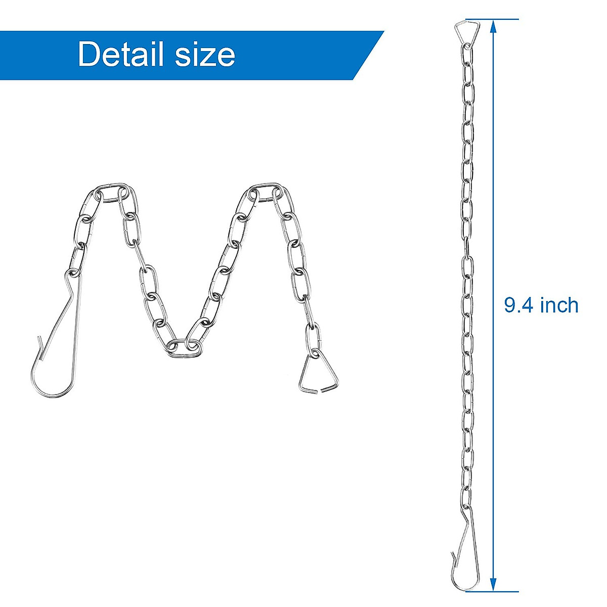 Toilet Handle Chain Stainless Steel Toilet Flapper Lift Chain Replacement Fits Most Toilet Flappers (3)