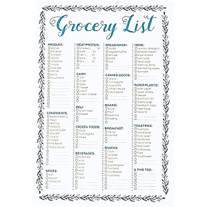 Magnetic Grocery List Pad for Fridge (100 Sheets, 9.25 x 6.25 In, 2 Pack)