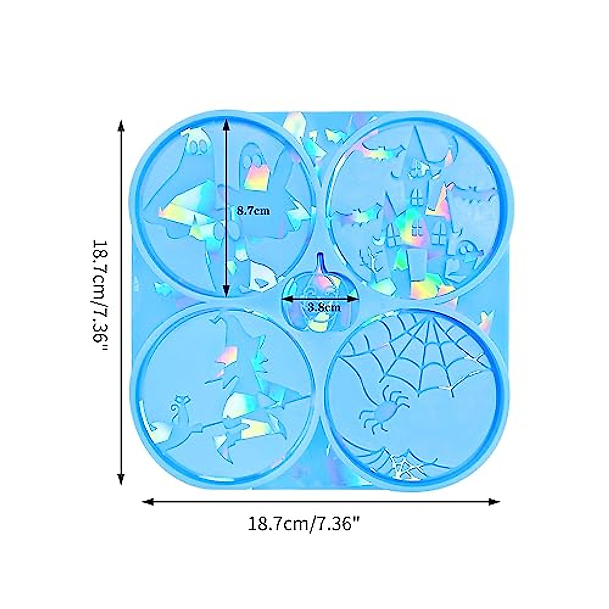 Halloween Coaster Epoxy Resin Mould Halloween Cup Tray Dish Mat Resin Silicone Mold for Jewelry Making