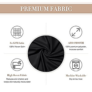 AW BRIDAL Women's Black Silk Robe, Short Satin Kimono Robe Bridal Party Robes for Brides Bridesmaids, Black S