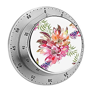 Magnetic Timer Watercolor Flowers Time Management Countdown Timer for Teaching Cooking Baking