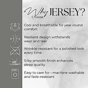 SUPREME ELEGANCE Super Soft Full Sheet Set, Jersey Knit 4Pc Light Gray Sheets, All Season Wrinkle Resistant & Easy Care Sheet Set with Deep Pocket (1 Flat Sheet, 1 Fitted Sheet & 2 Pillowcases)