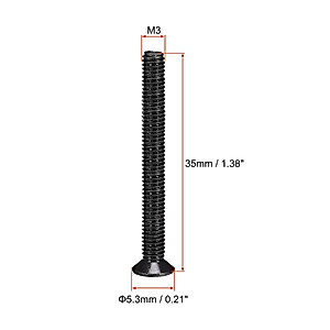 uxcell M3 x 35mm Phillips Screw Fastener Black for Laptop PC TV Fan Switch 200pcs