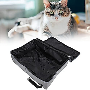 Gate Box, Waterproof Folding Cat Litter Box Portable Home Outdoor Camping Toilet with Cover Easy Clean Soft Eye Boxfor Window Sliding Door Bedroom(L-Grey)