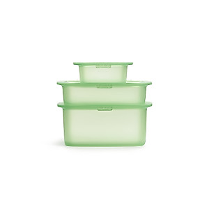 Lxe9kuxe9 Lekue Reusable Silicone Food Storage Box Container set of 3. Set includes: 0.2L, 0.5L, 1.0L