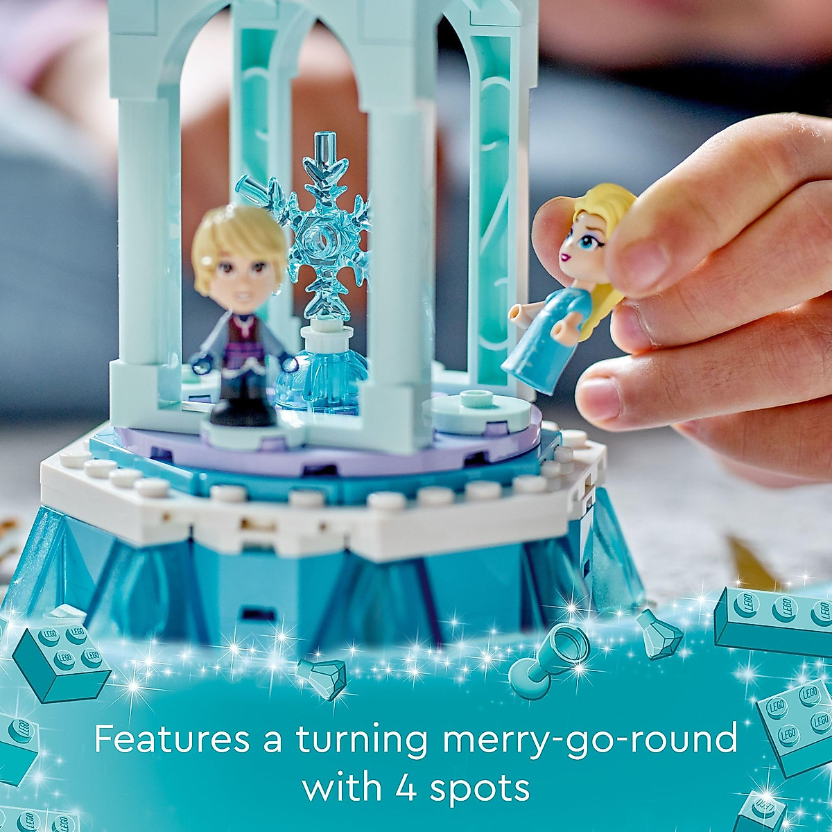 LEGO Disney Frozen Anna and Elsa’s Magical Carousel 43218 Ice Palace Building Toy Set with Disney Princess Elsa, Anna and Olaf, Great Birthday Gift for 6 Year Olds