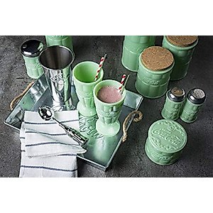 TableCraft's Coca-Cola Jadeite Salt & Pepper Shakers 2.5 x 2.5 x 4.75", Green