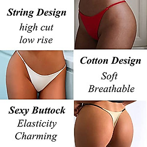 chelectnis G String Thongs for Women Pack Low Rise String Bikini Panties Women Underwear Thong 5Pack T Back Tangas