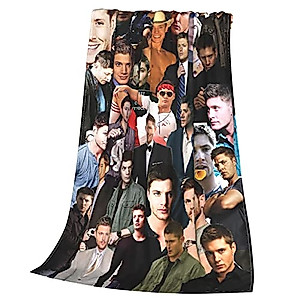 IEUCHEIC Comfortable Ultra-Soft Micro Fleece Blanket,Jensen Ackles Fleece Blankets for Sofa Bed Travel 60"X50"