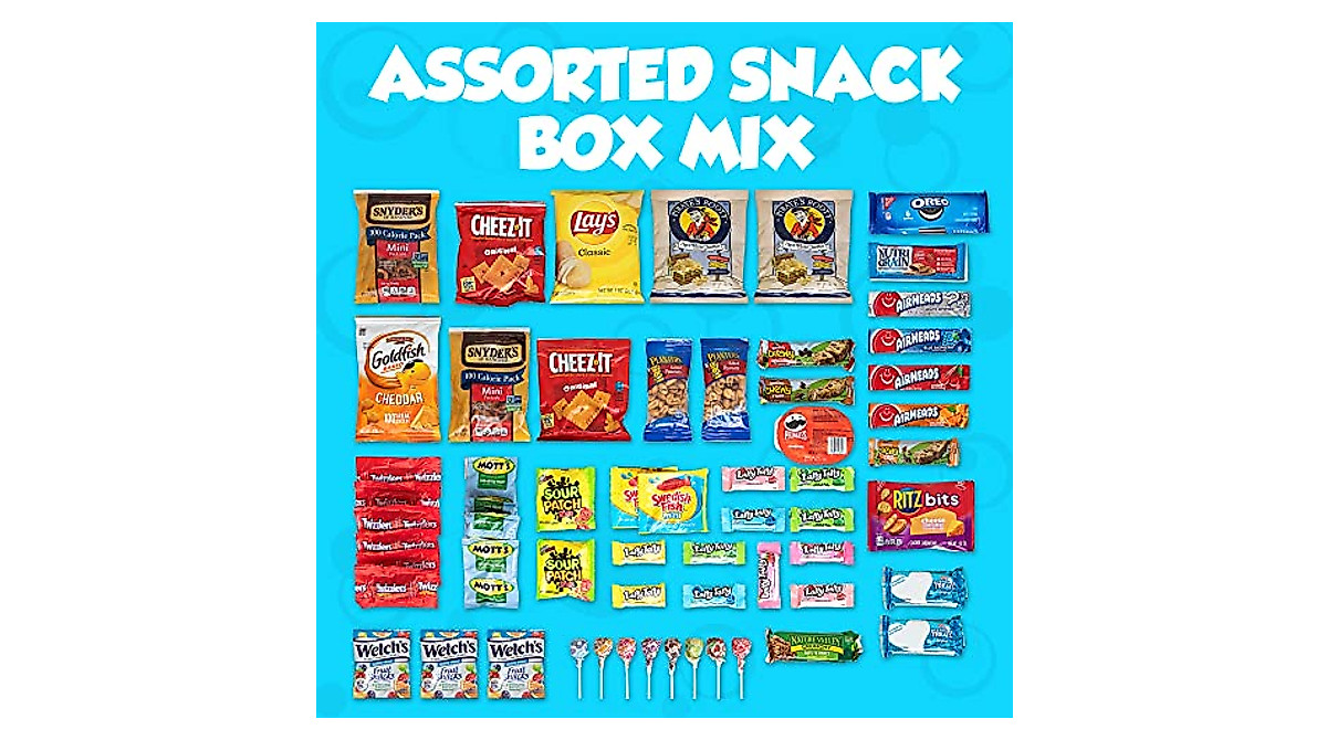 Snack Box Variety Pack Care Package - 60 Assorted Snacks Gift
