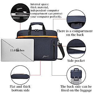 BE SMART Business Laptop Carrying Case bag, Briefcase Messenger Bag fits 15.6 inch Computer, Crossbody Shoulder Bag with RFID Pocket for Work or travel, Man & Woman