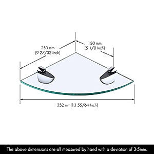 KES Tempered Glass Corner Shelf Bathroom Lavatory Triangular 8MM-Thick Wall Mount Polished Chrome, BGS3100