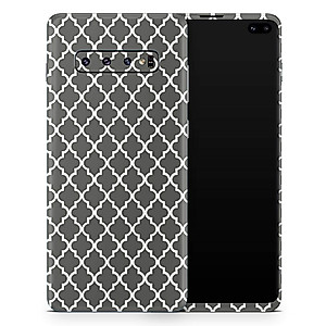 DesignSkinz Gray & White Seamless Morocan Pattern Protective Vinyl Decal Wrap Skin Cover Compatible with The Samsung Galaxy S20 (Screen Trim & Back Glass Skin)