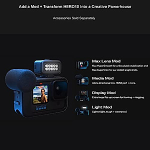 GoPro HERO10 Black- E-Commerce Packaging - Waterproof Action Camera with Front LCD & Touch Rear Screens, 5.3K60 Ultra HD Video