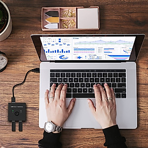 USB 3.0 Switch Selector,Dacimora 2 in 1 Out USB Switcher for 2 Computers Share 1 USB Devices Such as Printer Scanner Mouse Keyboard Card Reader,with One Button Switch and 2 Pack USB 3.0 Cable