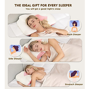 Osteo Cervical Contour Support Pillow for Neck Pain Relief, Adjustable Orthopedic Bed Pillow for Sleeping Side Back Sleepers