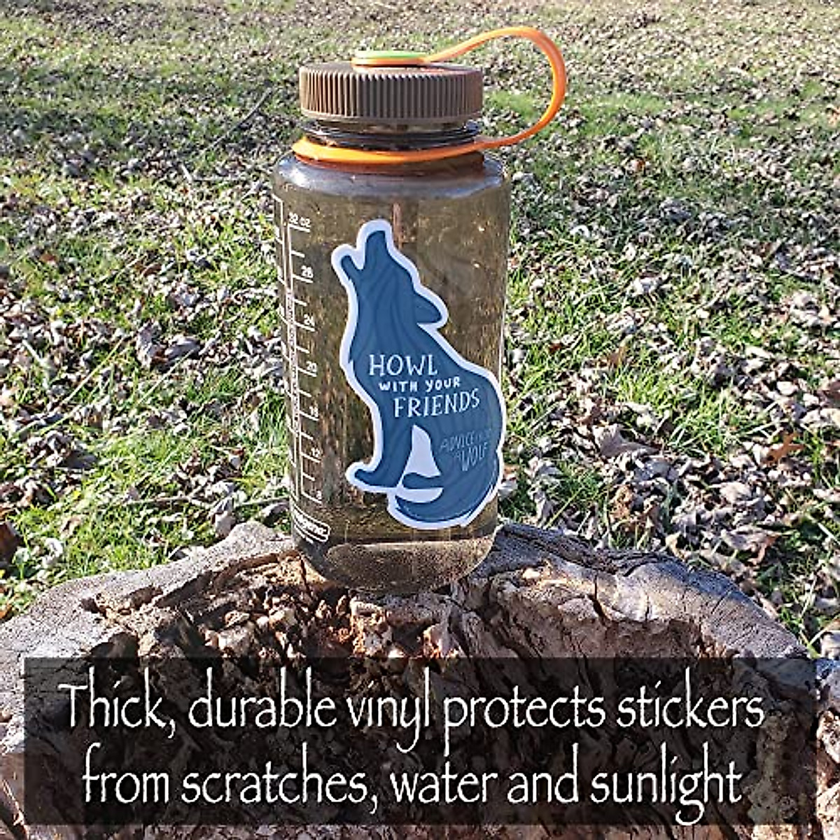 Your True Nature Advice from Nature Bookmark & Sticker Set - Wolf Sticker, Moon Bookmark (AMBS-WOLFMO)