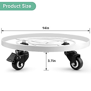 Amagabeli Garden Hose Holder Bundle 2 Pack Plant Caddies White 14inch