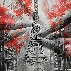 Stylish Romantic Paris Streetscape Eiffel Tower Superfine Fiber Bathroom Towels, Ultra Soft Highly Absorbent, Extra Thick Home Hand Towels (15.727.5 Inch)